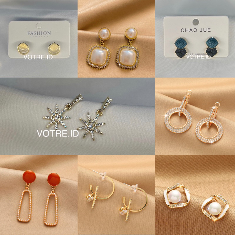 Jual Anting Tusuk Aksesoris Fashion Wanita Anting Emas Anting Korea ...