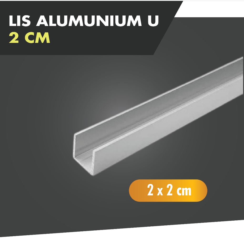 Jual Alumunium U / Lis U 2x2 cm / Lis U Alumunium / Tali Air ...