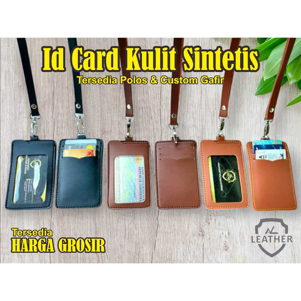 Jual Holder Id Card Kulit Sintetis Grade A Case Kartu Nama Tanda ...