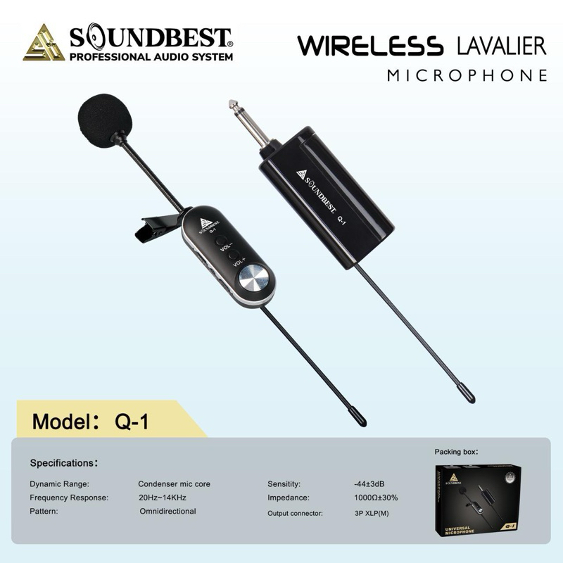 Jual Mic Wireless Clip on Soundbest Q1 Original Q 1Jepit Single Mic ...