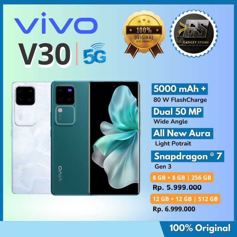 Jual VIVO V30 5G [8GB+8GB|256GB][12GB+12GB|512GB] | Shopee Indonesia