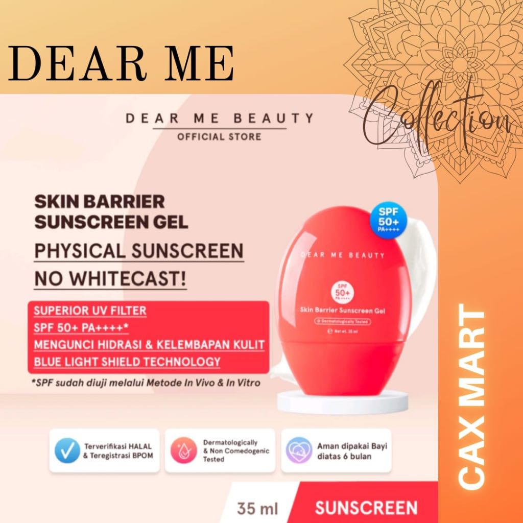 Jual DEAR ME Beauty Skin Barrier Physical Sunscreen SPF 50 PA++++ 35gr ...