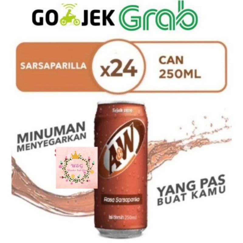 Jual AW Rootbeer | A&W Root Bear | Aw Root Beer Sarsaparila 1 Dus 24 ...