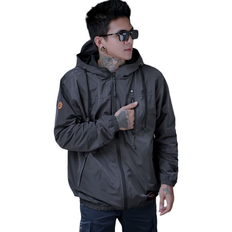 Jual Jaket Parasut Pria Waterproof WP Tahan Air Taslan Berkualitas ...
