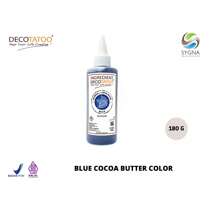 Jual Food Coloring Decotatoo - Blue Cocoa Butter Color 180 gr | Shopee ...