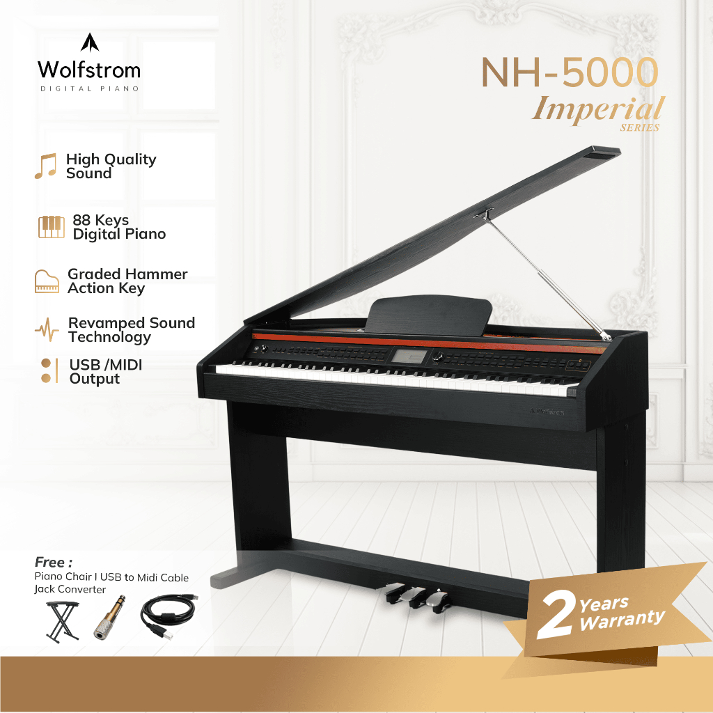 Jual Wolfstrom NH-5000 Imperial Series Digital Piano Graded Hammer ...