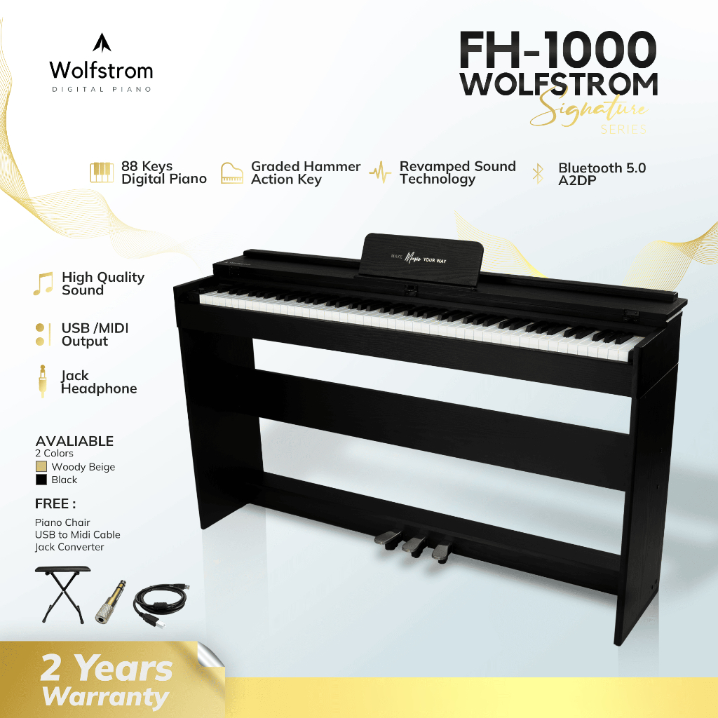 Jual Wolfstrom FH-1000 Signature Series Digital Piano Graded Hammer ...