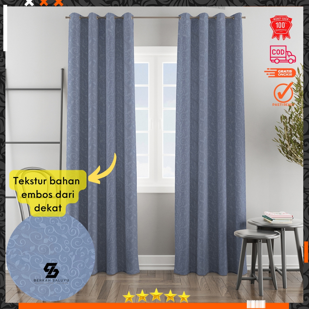 Jual Gorden jendela motif embos ring hordeng Gordyn korden hordeng ...