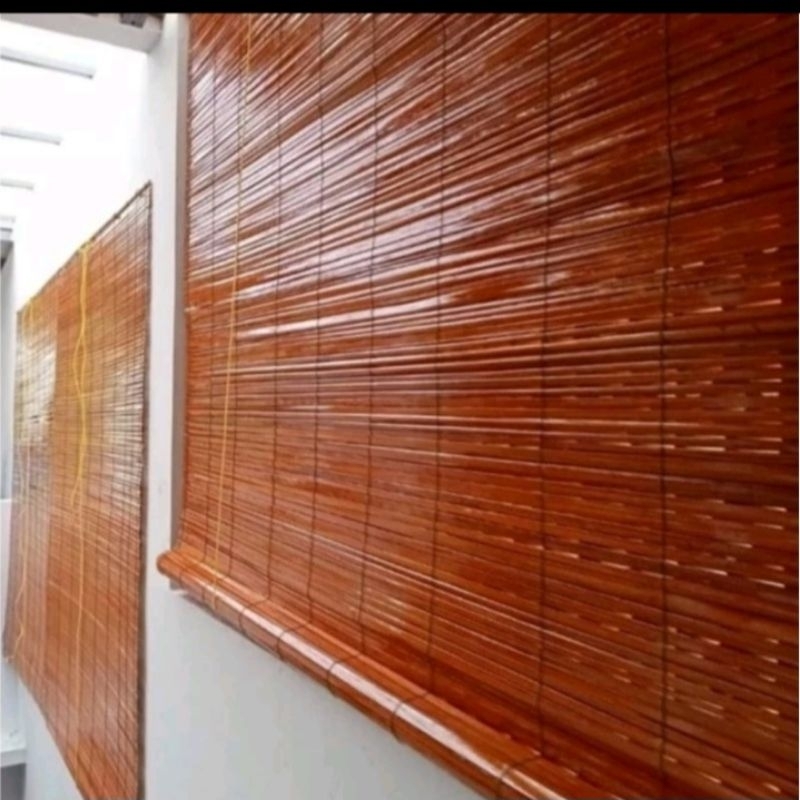 Jual Tirai kerey bambu Plitur & Natural ukuran Lebar 2m × Tinggi 2m ...