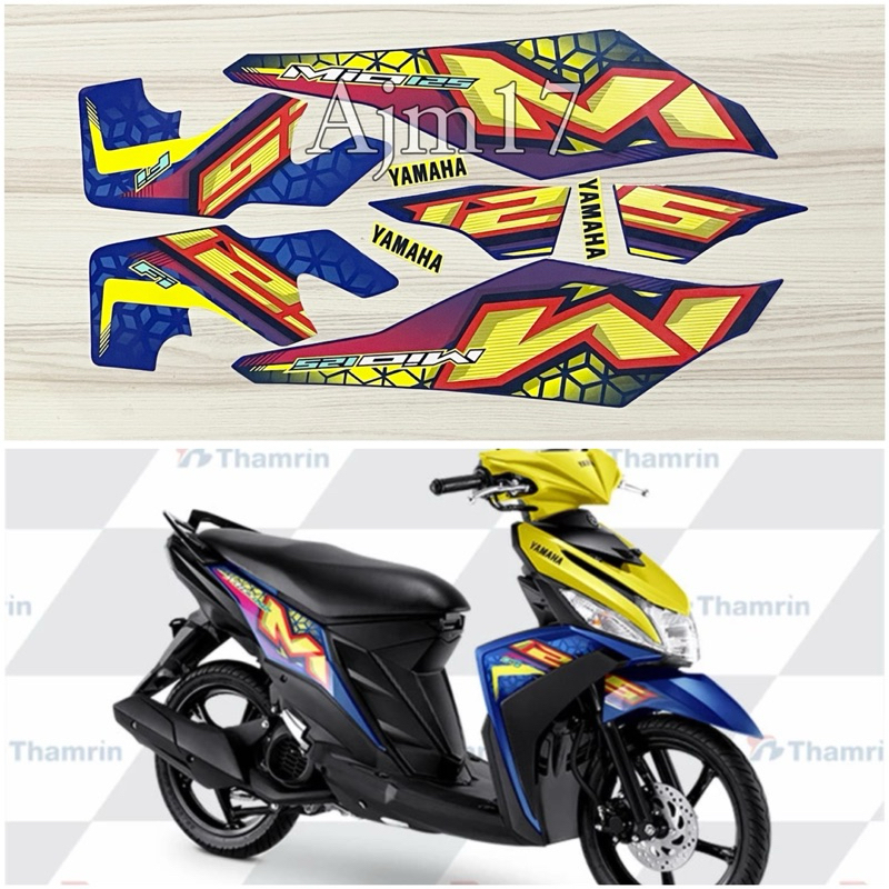 Jual STIKER STRIPING MOTOR MIO M3 125 TAHUN 2024 KUNING BIRU | Shopee ...