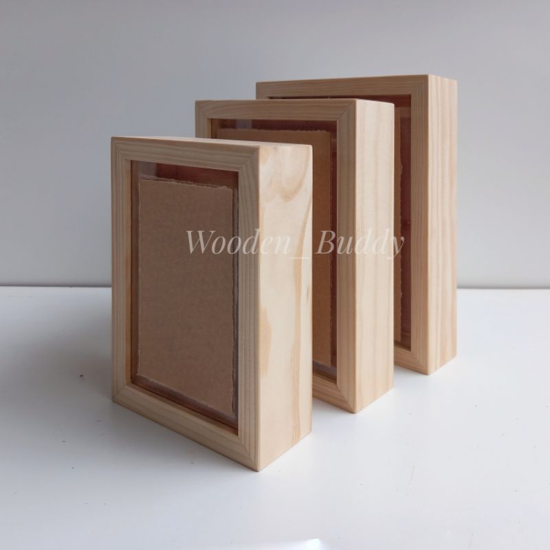 Jual Frame 3D 4R 5R 6R Kaca Akrilik Kayu Pinus Space 3,5cm | Shopee ...
