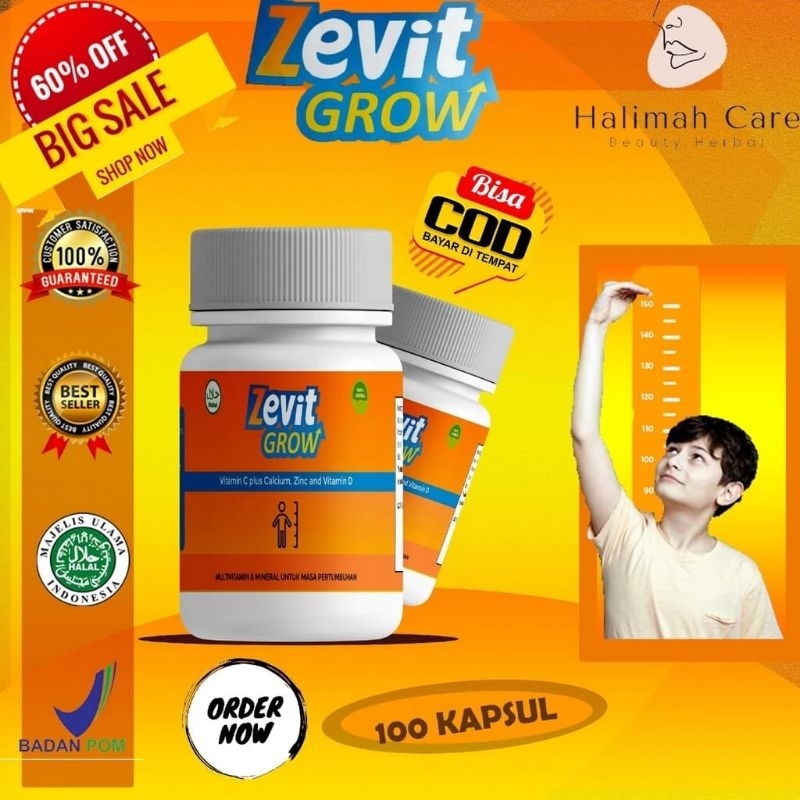Jual [TERLARIS] ZEVIT GROW UP PENINGGI BADAN (KAPSUL & SUSU) | Shopee Indonesia