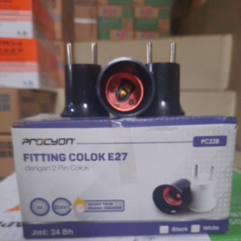 Jual Fiting colok E27 procyon SNI BLack PC228 | Shopee Indonesia