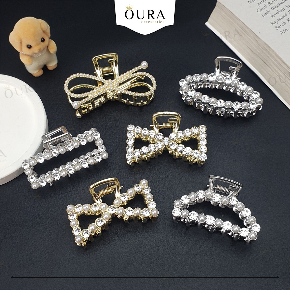 Jual Jepit Rambut Poni Jedai Besi Jepitan Mutiara Korea 5CM Korean ...