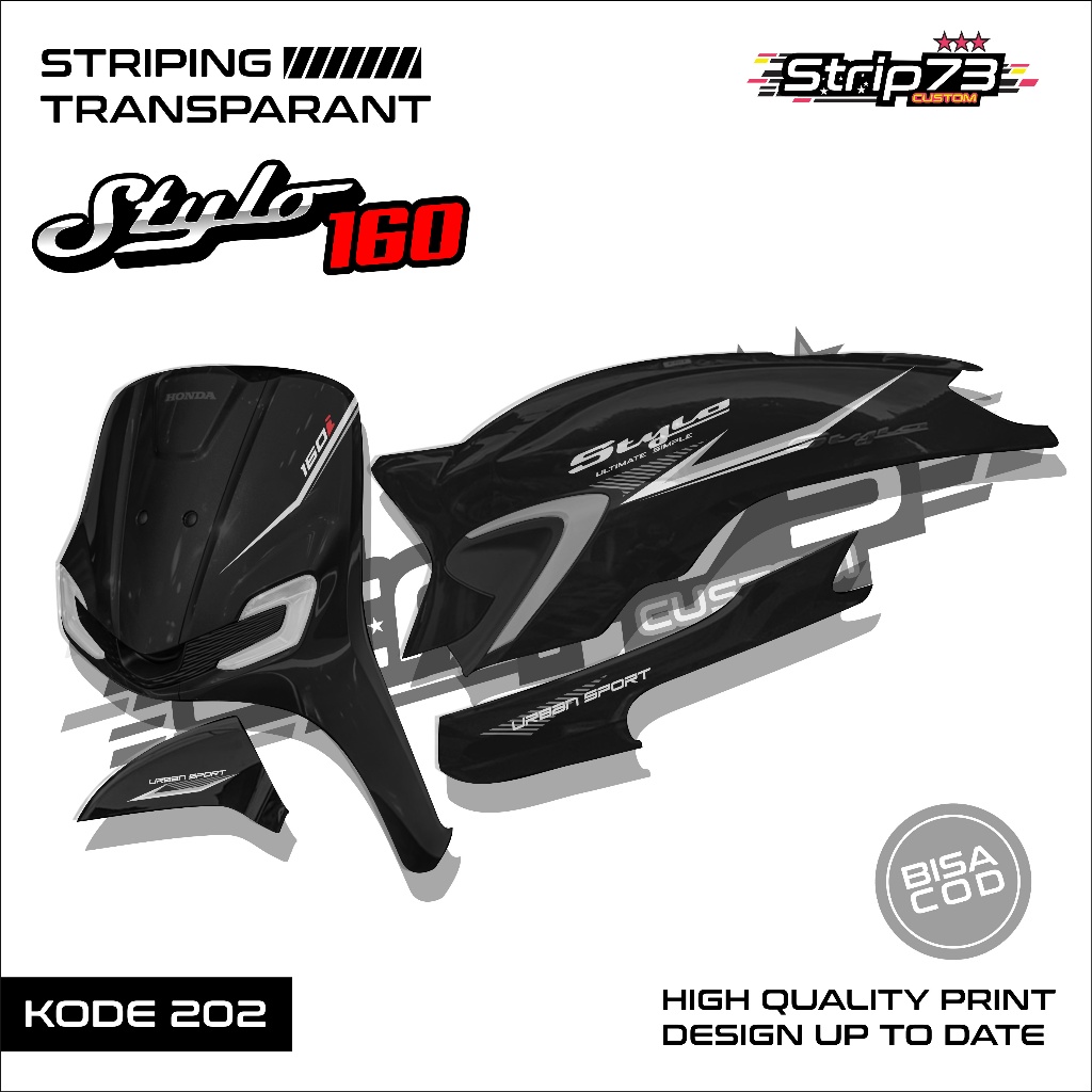 Jual 202 STRIPING TRANSPARAN STYLO 160 - STRIPING TRANSPARAN STYLO 160 SIMPLE GRAFIK | Shopee ...