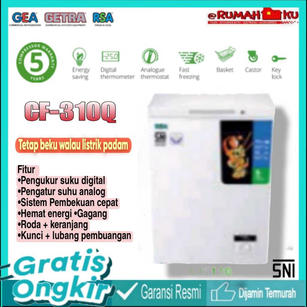 Jual RSA chest freezer CF-310Q / cf310q / cf 310 q frezer box kapasitas ...