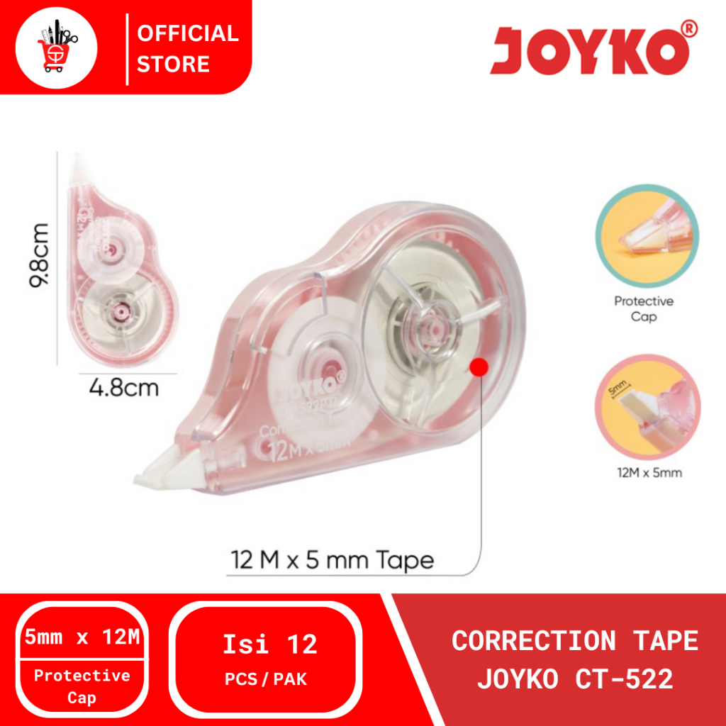 Jual Tip-Ex Kertas | Correction Tape Joyko CT-522 - CT-522 PTL (1PCS ...