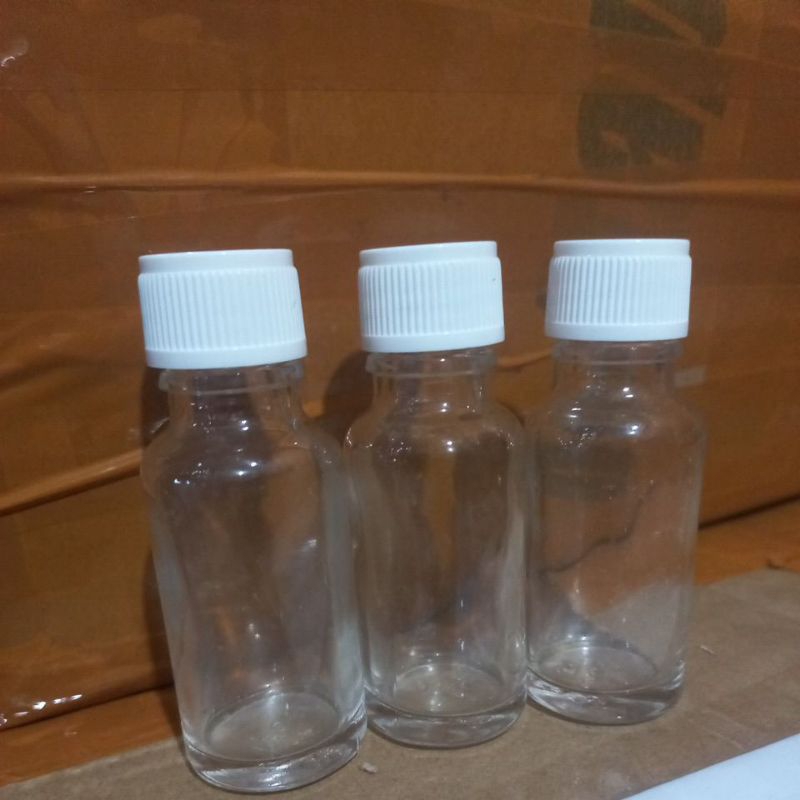 Jual botol kaca 20 ml tebal tutup ulir putih import | Shopee Indonesia