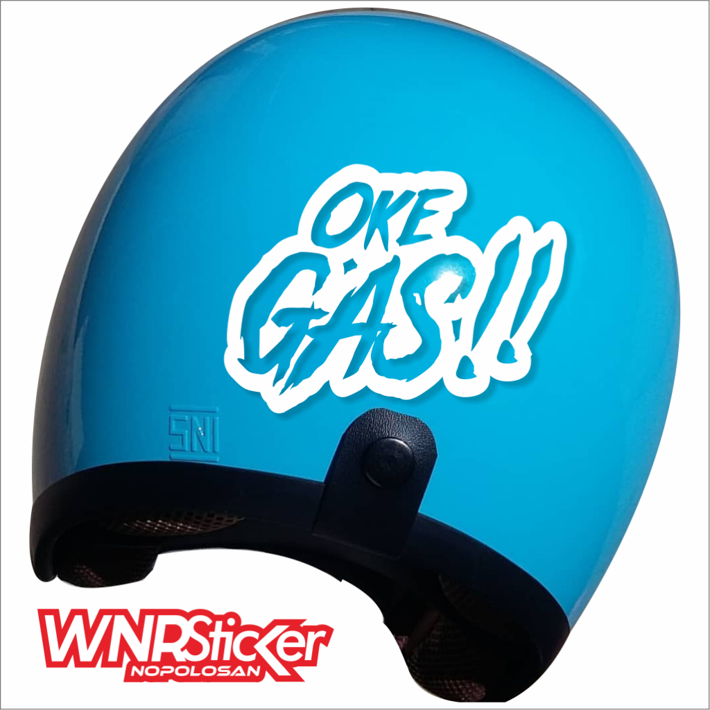 Jual Stiker oke gas Untuk Variasi helm dan sepeda motor | Shopee Indonesia