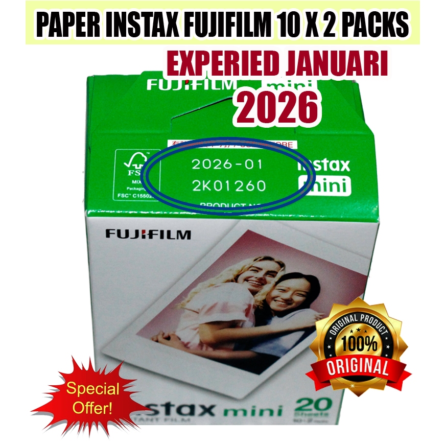 Jual Kertas Instax Paper Fuji 20 Sheets - Original Exp 2026 - Dos ...