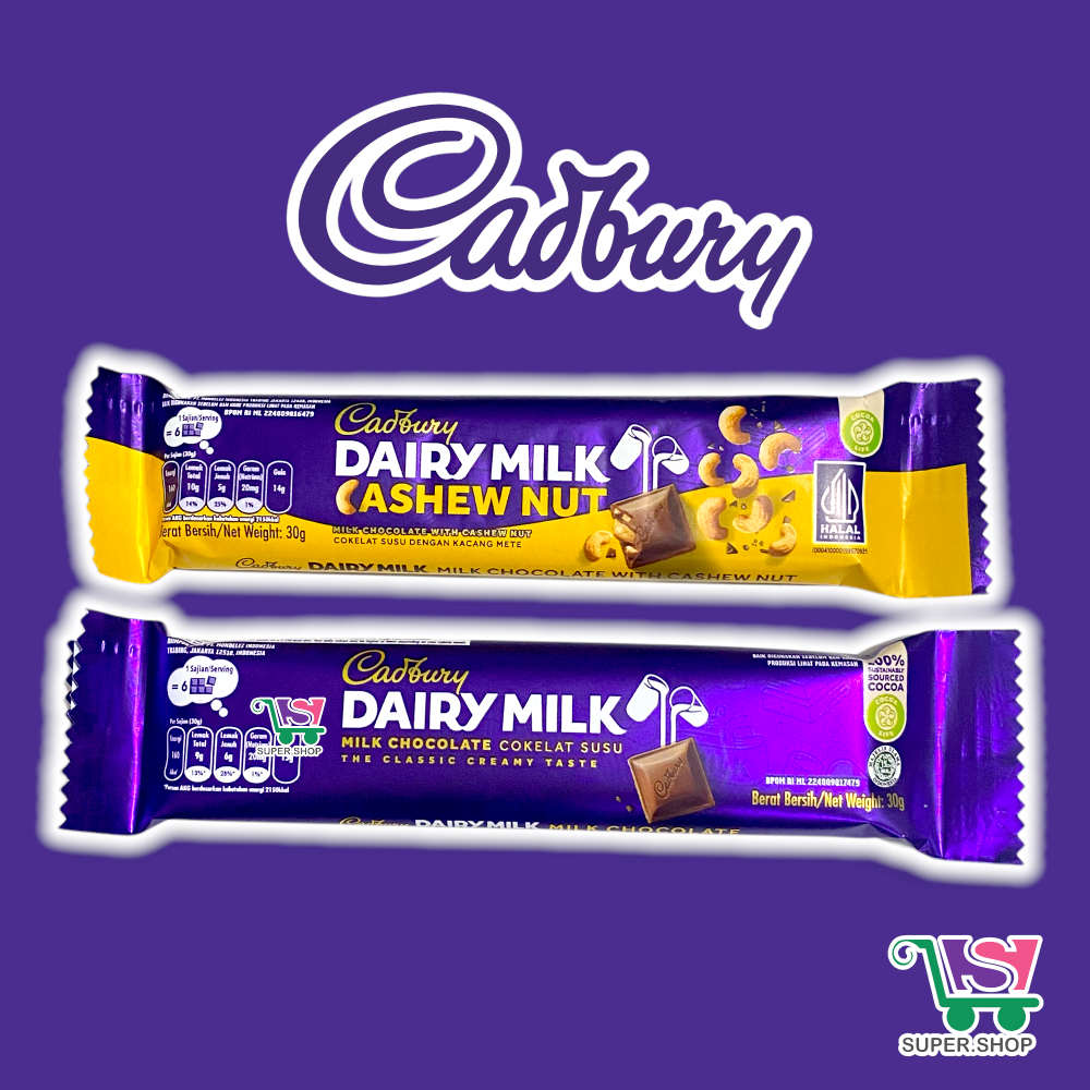 Jual Cadbury Dairy Milk Cokelat Milk Chocolate / Cashew 30 Gram ...