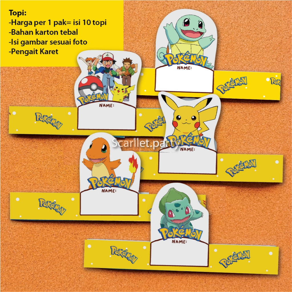 Jual TOPI ULANG TAHUN PIKACHU POKEMON ULTAH PAKET DEKORASI HAPPY ...