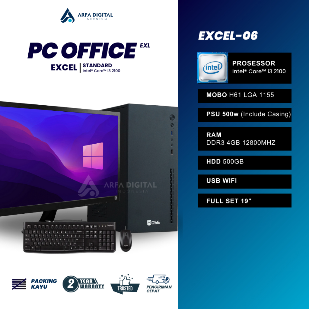 Jual Komputer Full Set Murah Intel Core i3 Ram 8GB SSD 256GB HDD 500GB ...