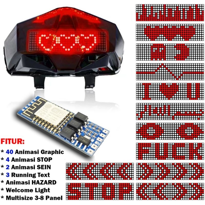 Jual Controller Stoplamp Running Text Animasi Wifi Esp8266 Dot Matrix ...