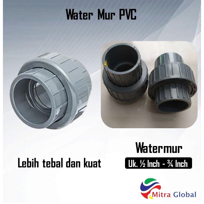 Jual WaterMur / Water Mur Fitting PVC Merk Jaya 3/4" Inch 1/2" Polos ...