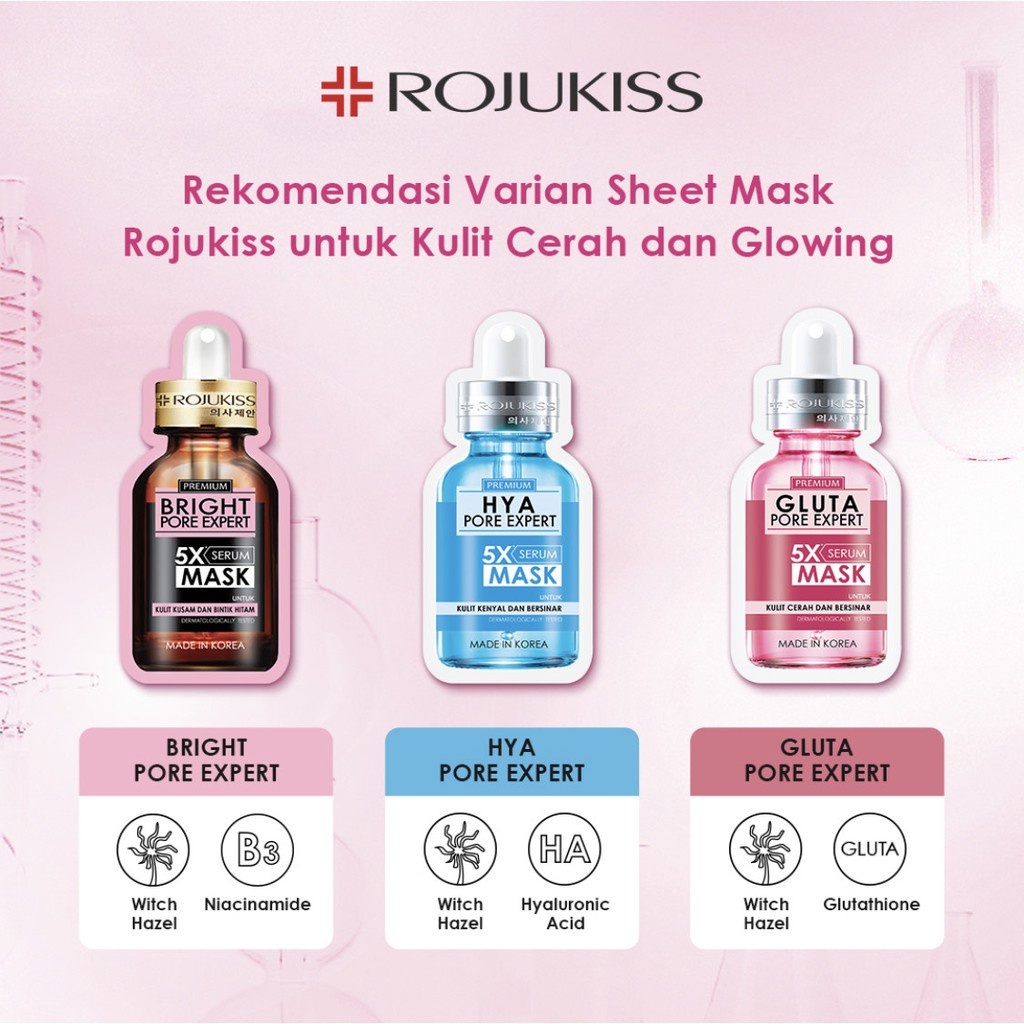 Jual ROJUKISS Premium Sheet Mask/ROJUKISS 5x Serum Mask 25ml | Shopee ...
