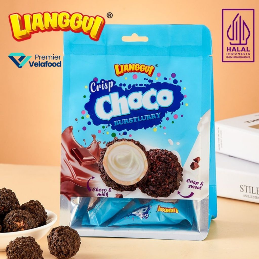 Jual [HALAL] LIANGGUI CRISP CHOCO BURSTLURRY BALL WAFER BULAT SALUT ...