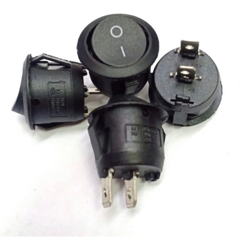 Jual Rocker Switch Saklar On Off 2P 2Pin 2 P Bulat Hitam | Shopee Indonesia