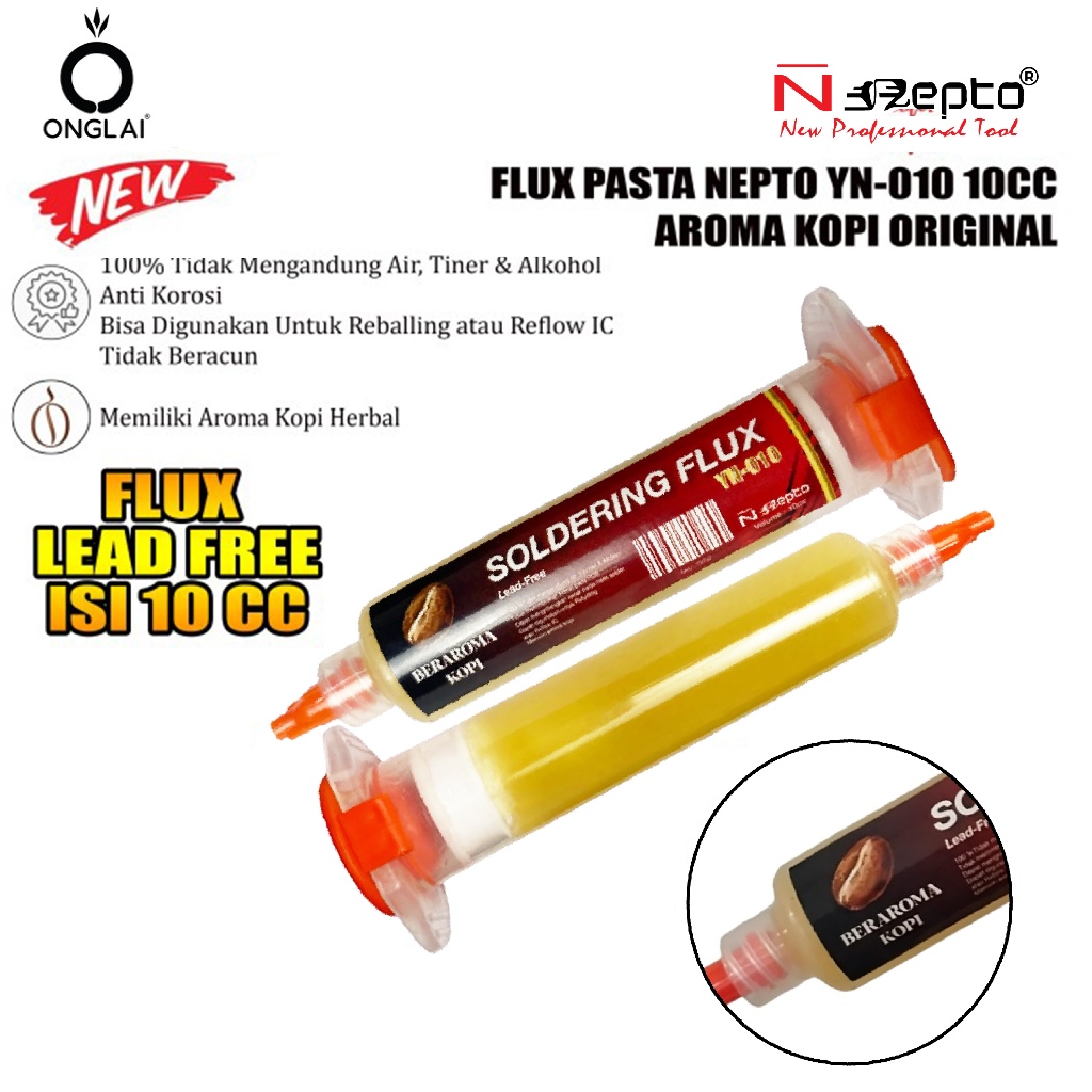 Jual Flux Solder Pasta Nepto YN-010 50g 10CC Lead Free Aroma Kopi Minyak Siongka Flux Pasta ...