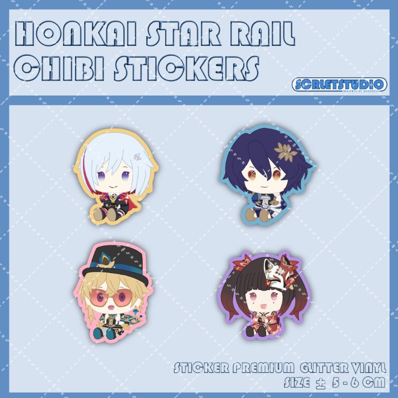 Jual SCRLETSTUDIO STICKER GLITTER HONKAI STAR RAIL CHIBI PENACONY IPC ...