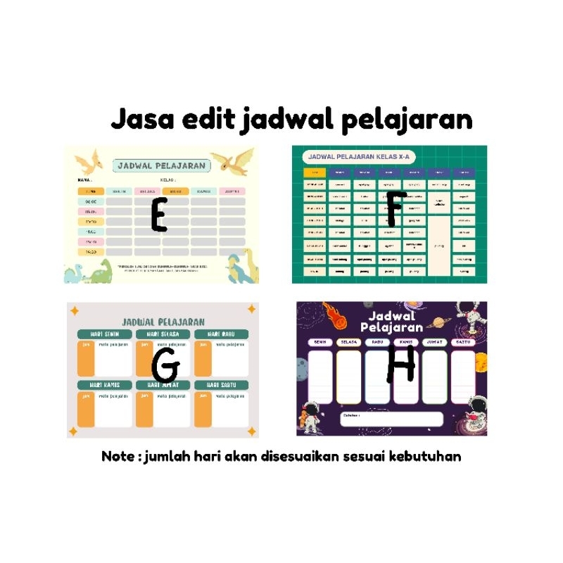 Jual Jasa Edit Jadwal Pelajaran di kirim dalam bentuk .pdf | Shopee Indonesia