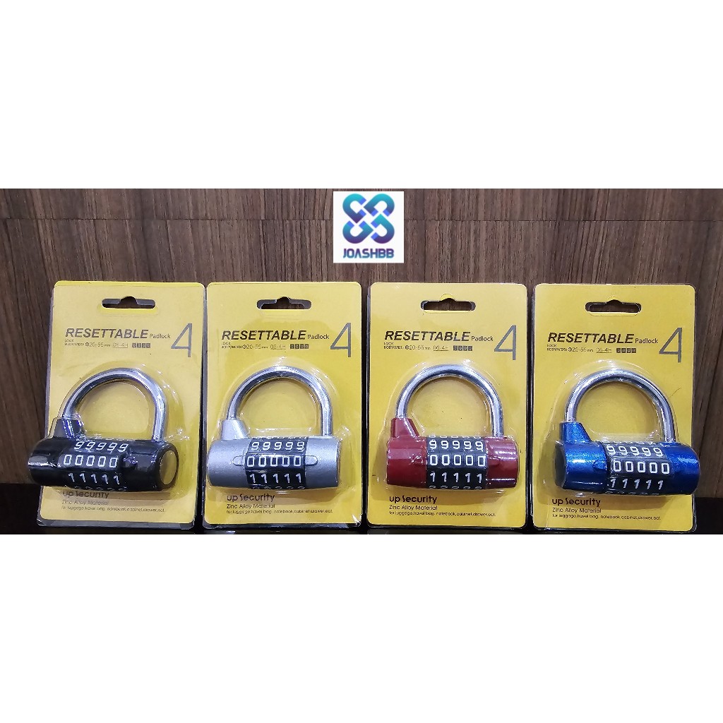 Jual Gembok Kombinasi Stainless 65mm 5 kode Resettable 06-4H / Gembok ...