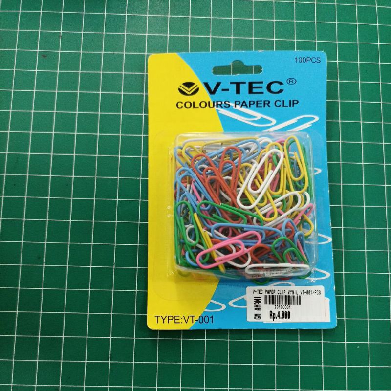 Jual PAPER CLIP VYNIL V-TEC BESI WARNA 100PCS | Shopee Indonesia