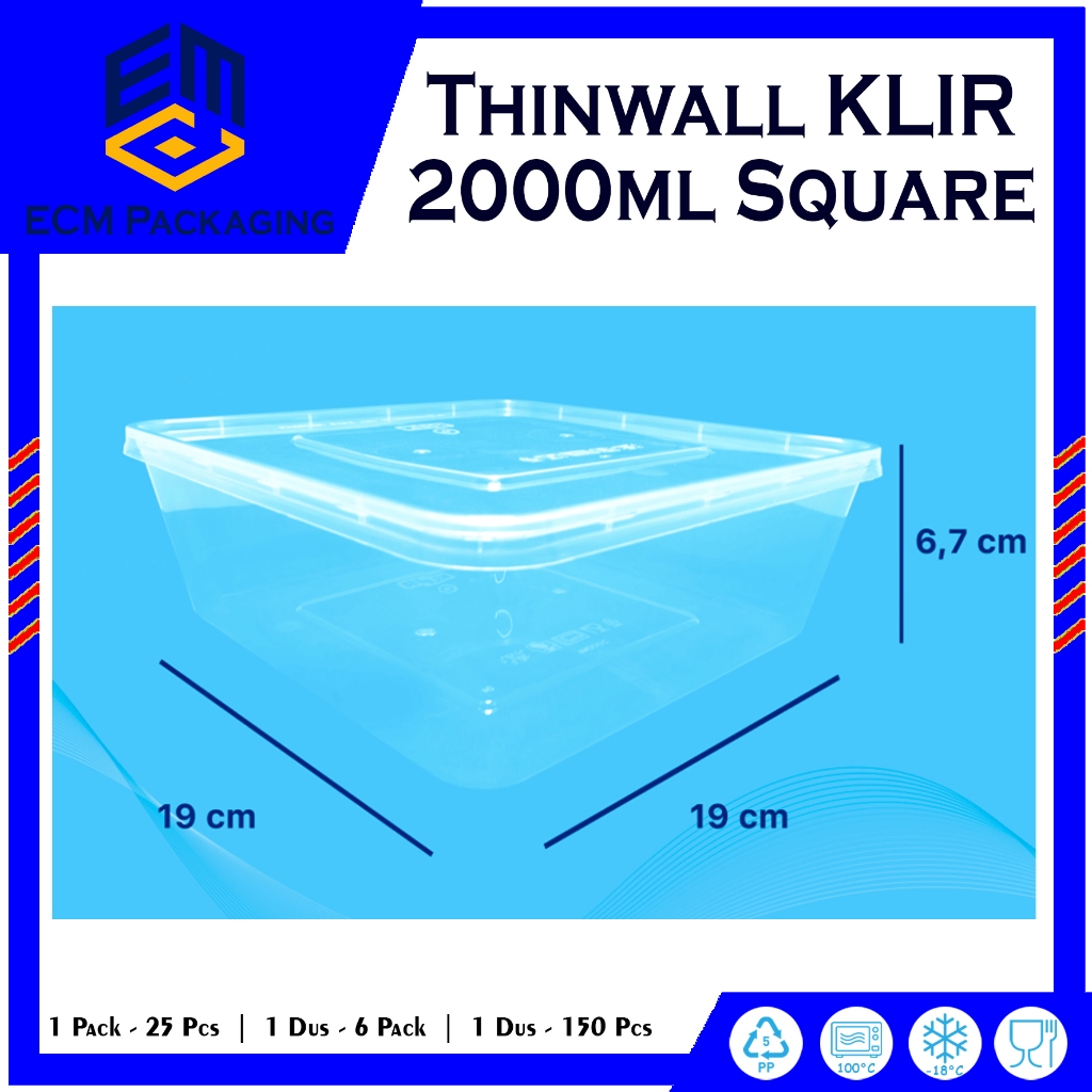 Jual THINWALL KLIR 2000ML SQUARE 25PCS | THINWALL KLIR 2000 SQ | KOTAK ...