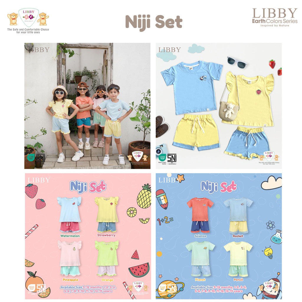 Jual Libby Baby Niji Set Boy and Girl Setelan Baju dan Celana Anak ...