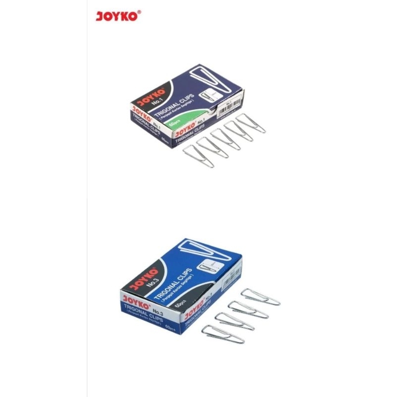 Jual Trigonal paper clip penjepit kertas segitiga JOYKO isi 60 pcs ...