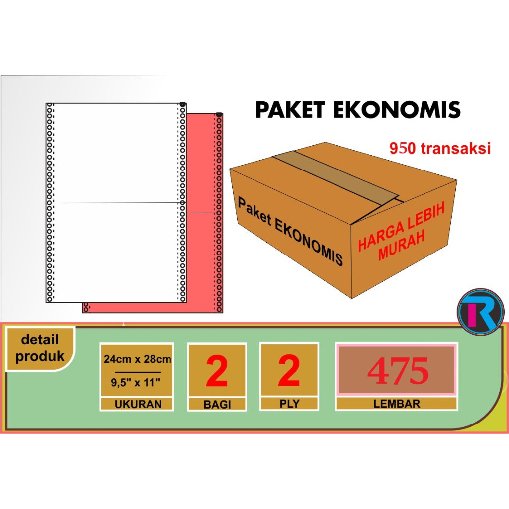 Jual PAKET EKONOMIS - Kertas NCR Continuous Form 9,5" x 11" PRS ...