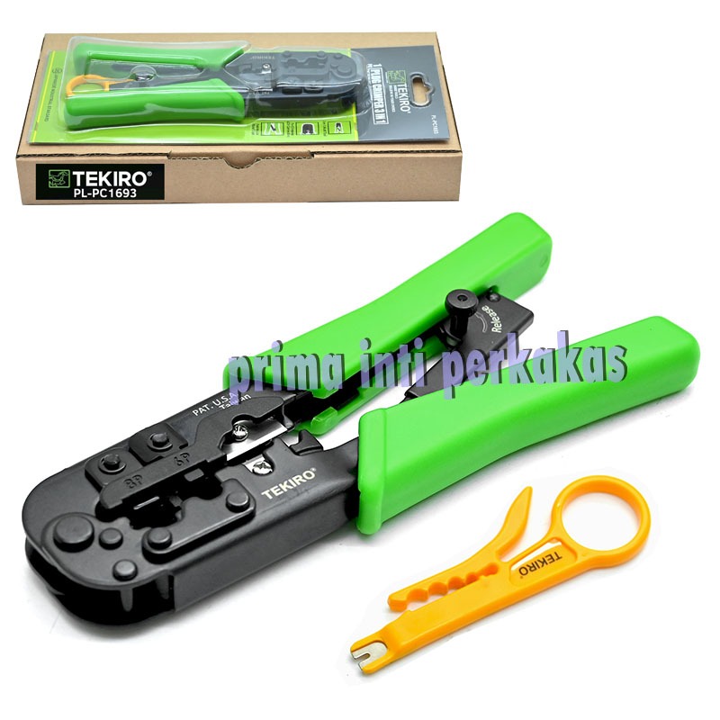 Jual TEKIRO TANG CRIMPING KUPAS KABEL 3 IN 1 / TANG KRIMPING RJ45 RJ12 ...