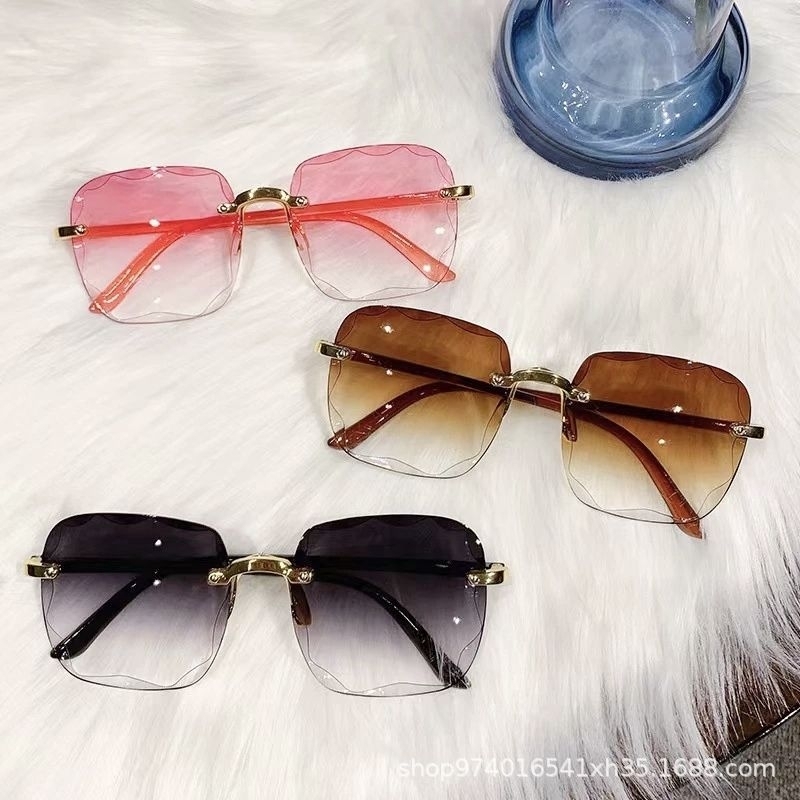 Jual KACAMATA FASHION TERBARU WANITA TANPA BINGKAI DIAMOND CUT LENSA ...