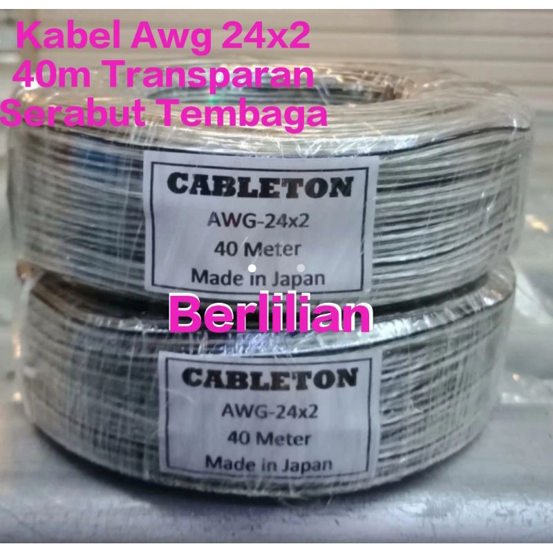 Jual Kabel Awg 2x24 Transparan 40m Serabut Tembaga Murni / Kabel Awg2x24 | Shopee Indonesia