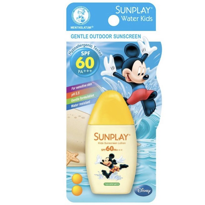 Jual Sunscreen Lotion SPF 60 PA+ Sunplay Water Kids Disney Sunblock ...
