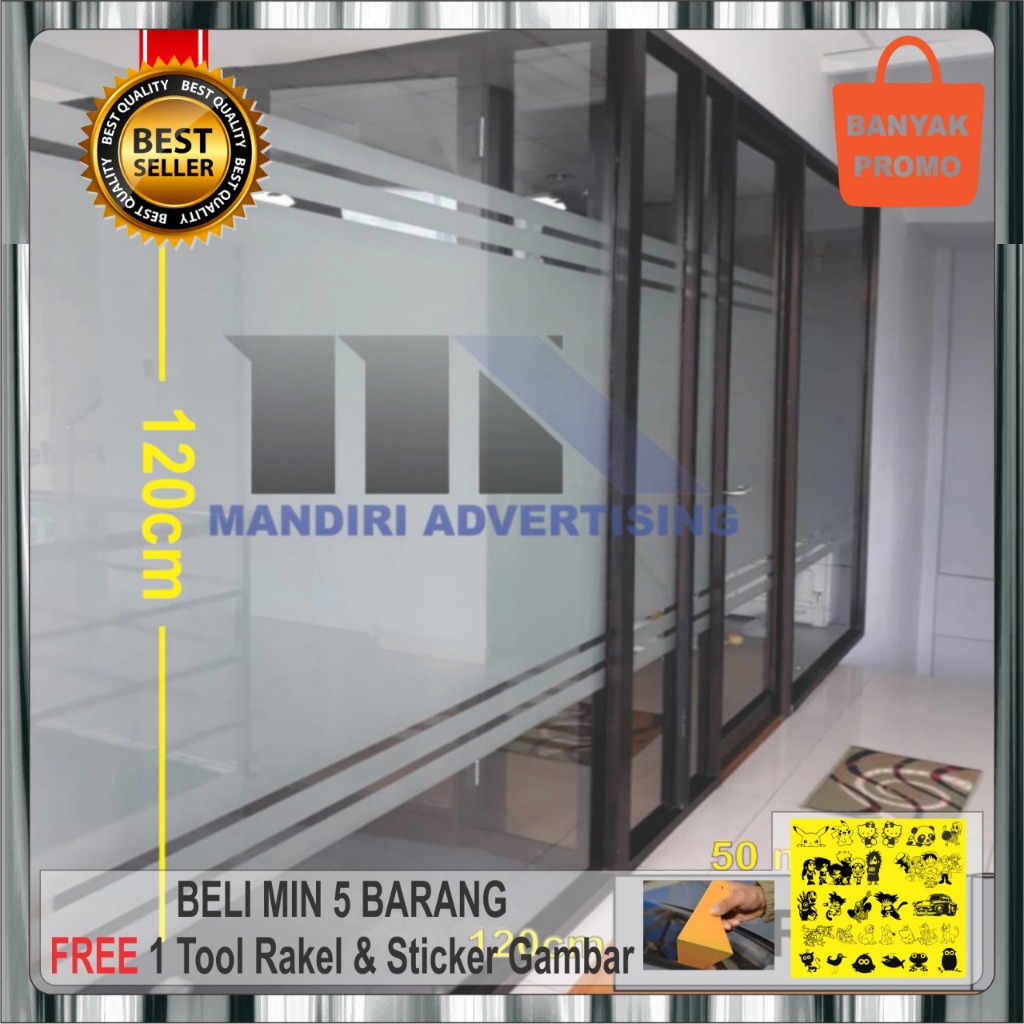 Jual Stiker kaca film sandblast tebal/stiker kaca film buram/glass film ...