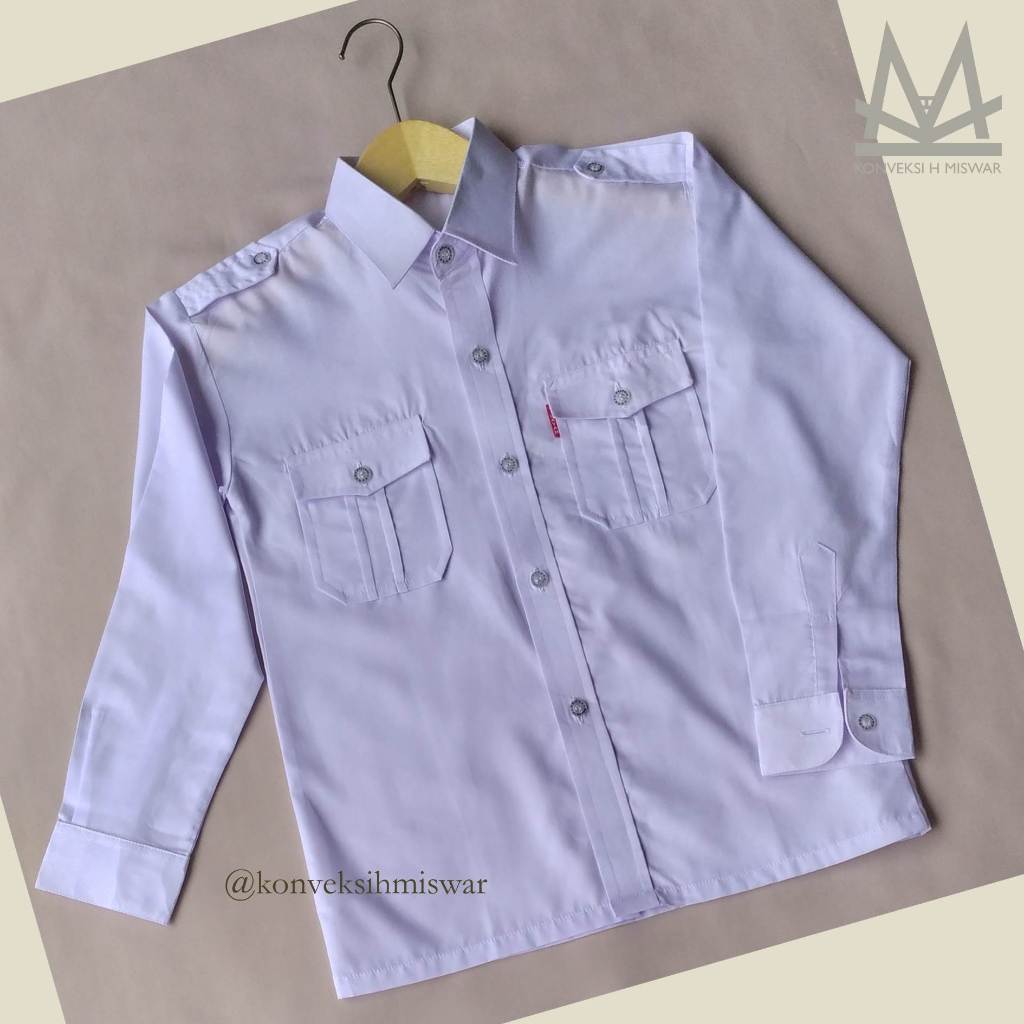 Jual Seragam Cowok - Kemeja Putih Lengan Panjang Paskibra PDH - Baju ...