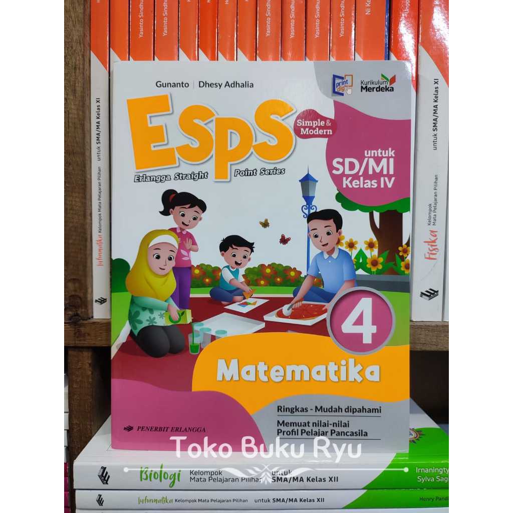Jual Buku ESPS Matematika Kelas 4 SD Kurikulum Merdeka Erlangga | Shopee Indonesia