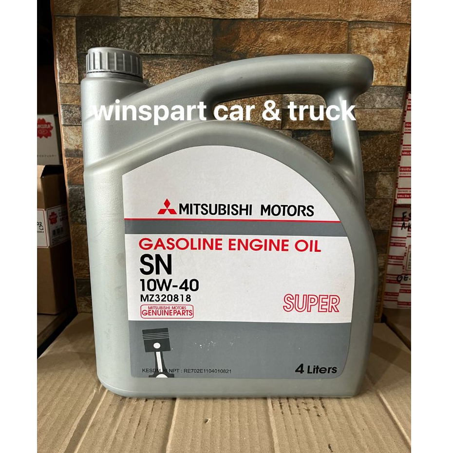 Jual Oli Mesin Mitsubishi Motor Genuine Parts 10W-40 SN 4 Liter Galon Asli Original | Shopee ...