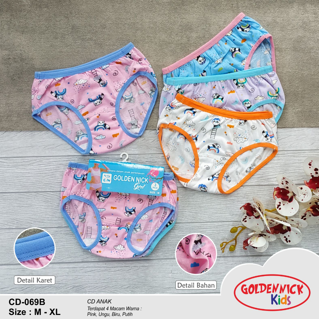 Jual [ 3 Pcs ] CD Anak Golden Nick 069 Stabillo / Celana Dalam Anak ...